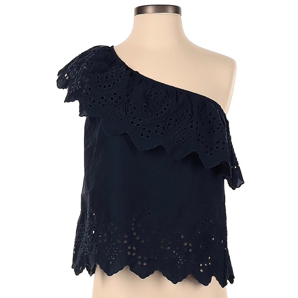 Abercrombie & Fitch | Tops | Abercrombie Fitch Navy Blue Eyelet ...